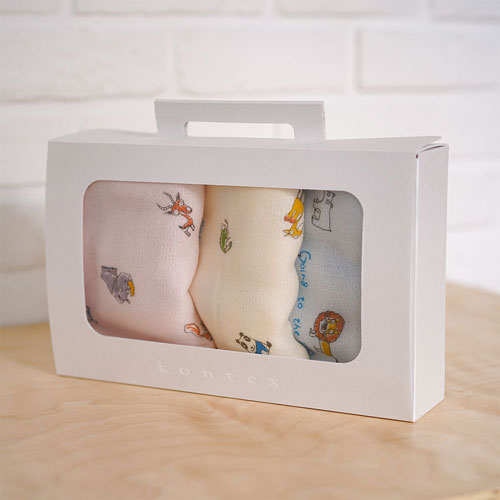 Ooyii 日本製【kontex】100%日本純棉三層紗布巾禮盒-動物園 - GiftU 禮尚網