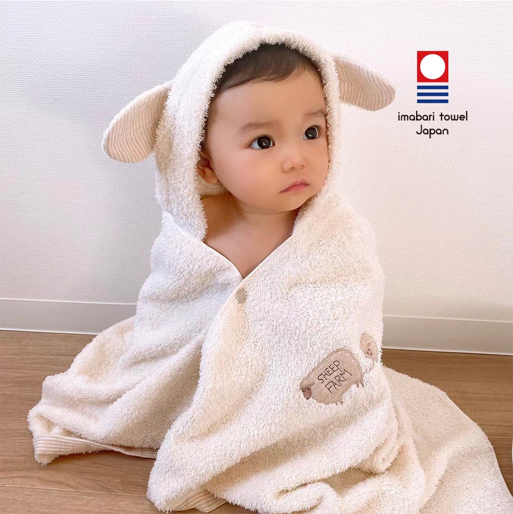 Ooyii日本製【kontex】今治Fluffy系列連帽浴巾/毛巾禮盒-綿羊/大象 - GiftU 禮尚網